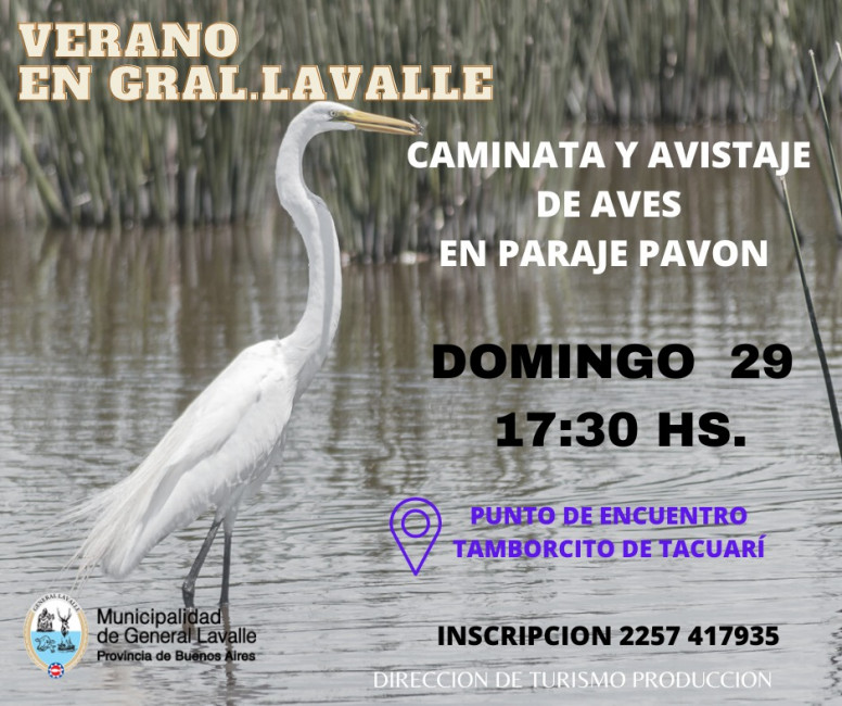 Este domingo se realizará una jornada de caminata y avistaje en Pavón